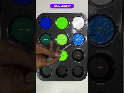 Generate 9 random colors from 3 colors Blue Green and White #colormixing #satisfying