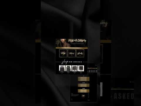 Shopify Theme - Luxury Black and Gold Hair and Wigs Boutique Theme with Canva Templates