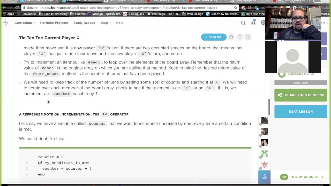 Flatiron School Study Group: Tic Tac Toe Current Player Lab
