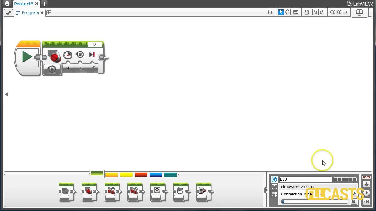 EV3 basics course. Programming motor from EV3-G on the computer (part 4)