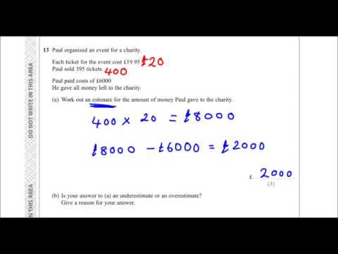 Edexcel Sample Paper 1F Question 13 - Estimating