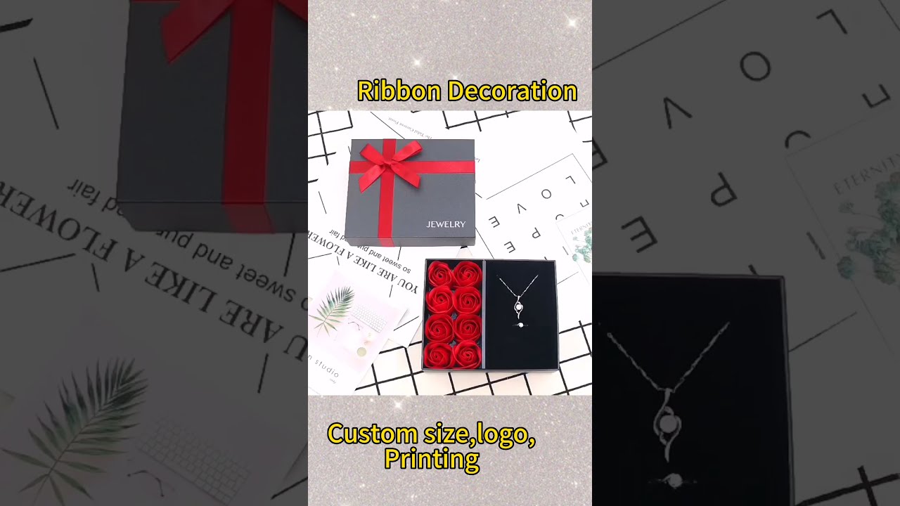 Two-piece premium gift box with ribbon decoration, customization supported