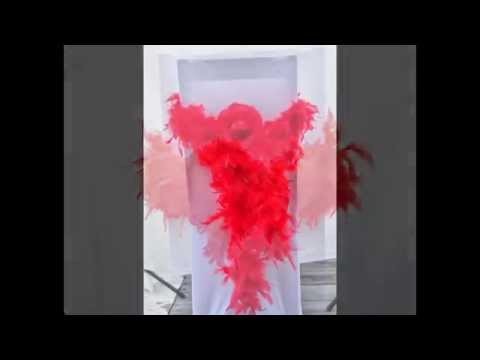 Use Feather Boa and Feather Flower to Decorate Your Wedding Chair