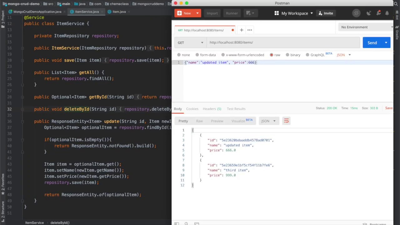 A CRUD example using Spring + MongoDB