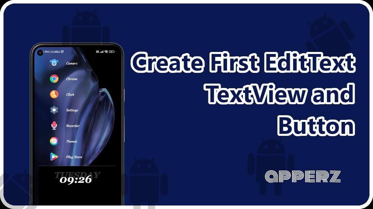How to create EditText TextView and Button android