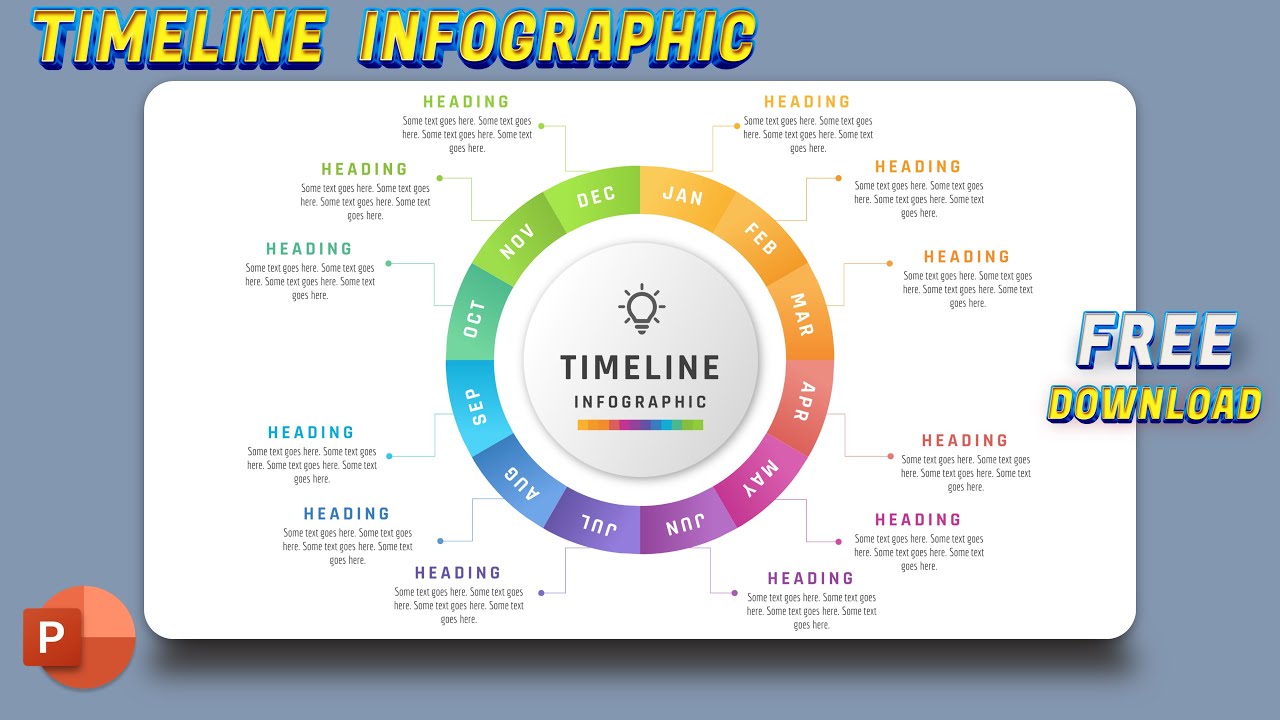 26.PowerPoint Tutorial – 12 Months circular Timeline Infographic | Graphic Design