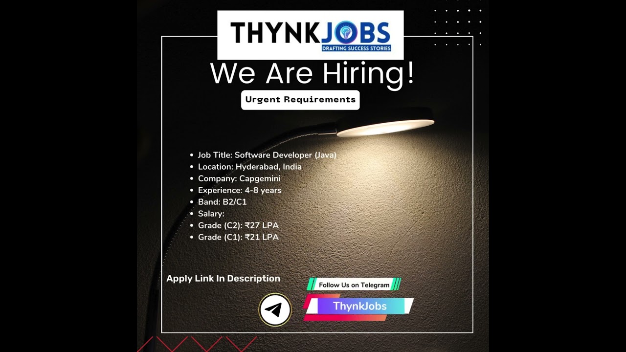 Hiring for Software Developer (Java). Check Description.