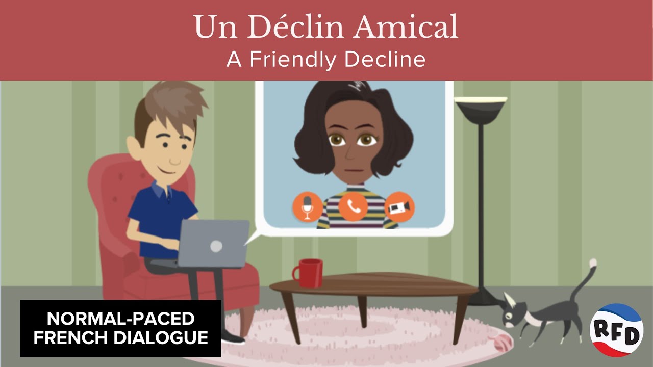 Un Déclin Amical | Read Listen Learn French Dialogue - Refuse an Invitation for Intermediate