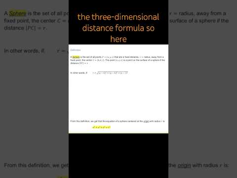 Equation of Sphere in 3D with Example