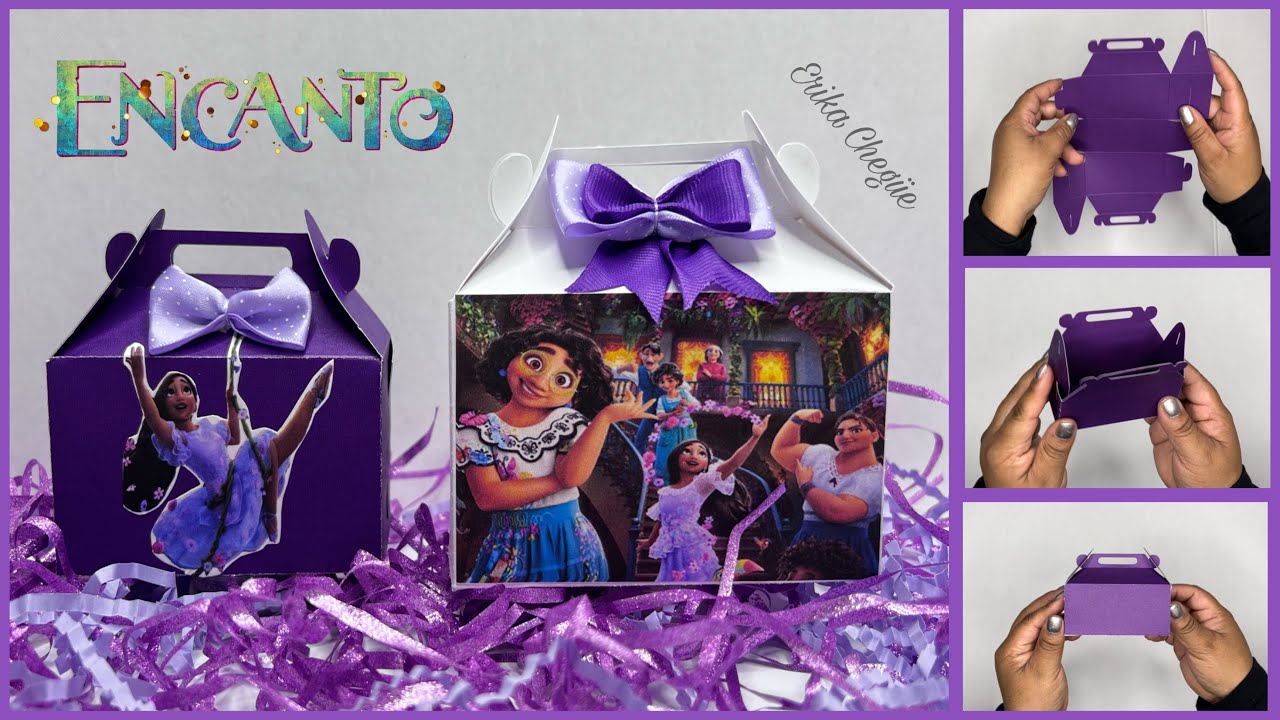 How to make a very easy cardboard candy box / learn how to make charming paper boxes with Cricut