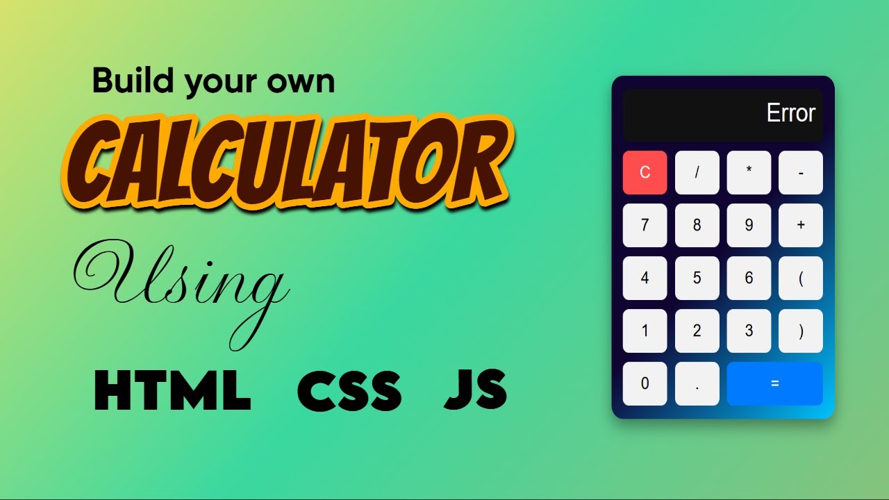 Build a Calculator Using HTML, CSS & JavaScript | Beginner Web Development Project
