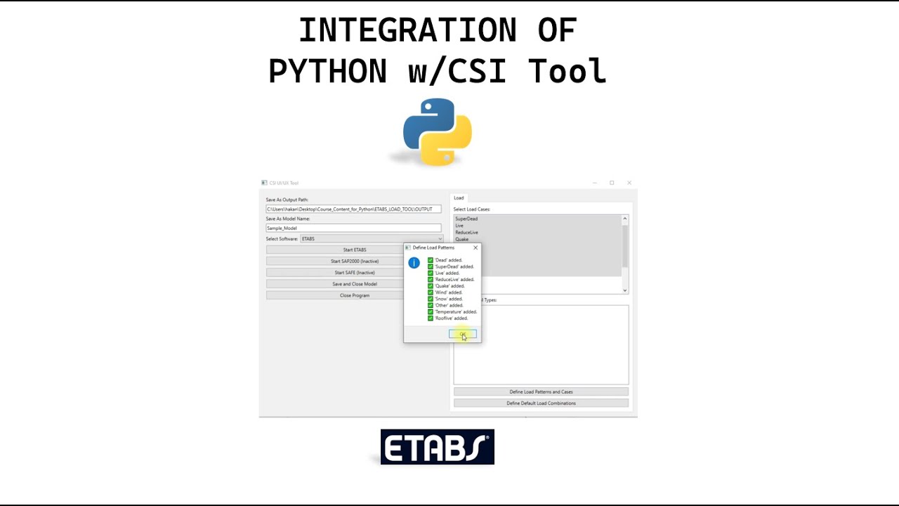 Auto Report Generator Application with Python - ETABS API