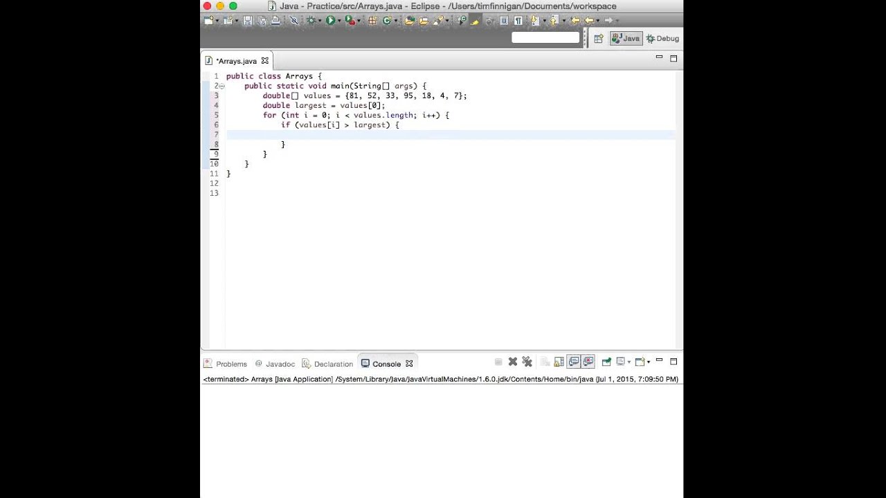 Find the Maximum and Minimum values in an Array (Java)