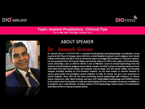 Episode-10:-Implant Prosthetics : Clinical Tips – DIO INDIA WEBINAR SERIES