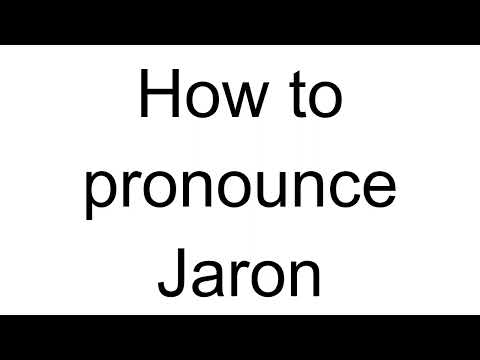 How to Pronounce Jaron (English)