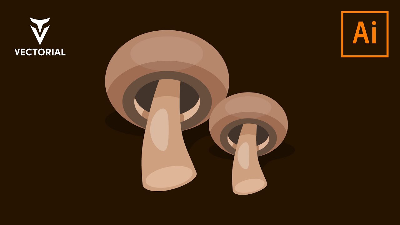 Mushroom tutorial in Adobe Illustrator 2020