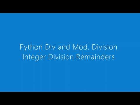 Python Integer division and Remainders