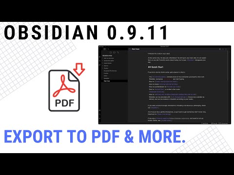 Obsidian 0.9.11 | Export to PDF & Folding Headings in Preview