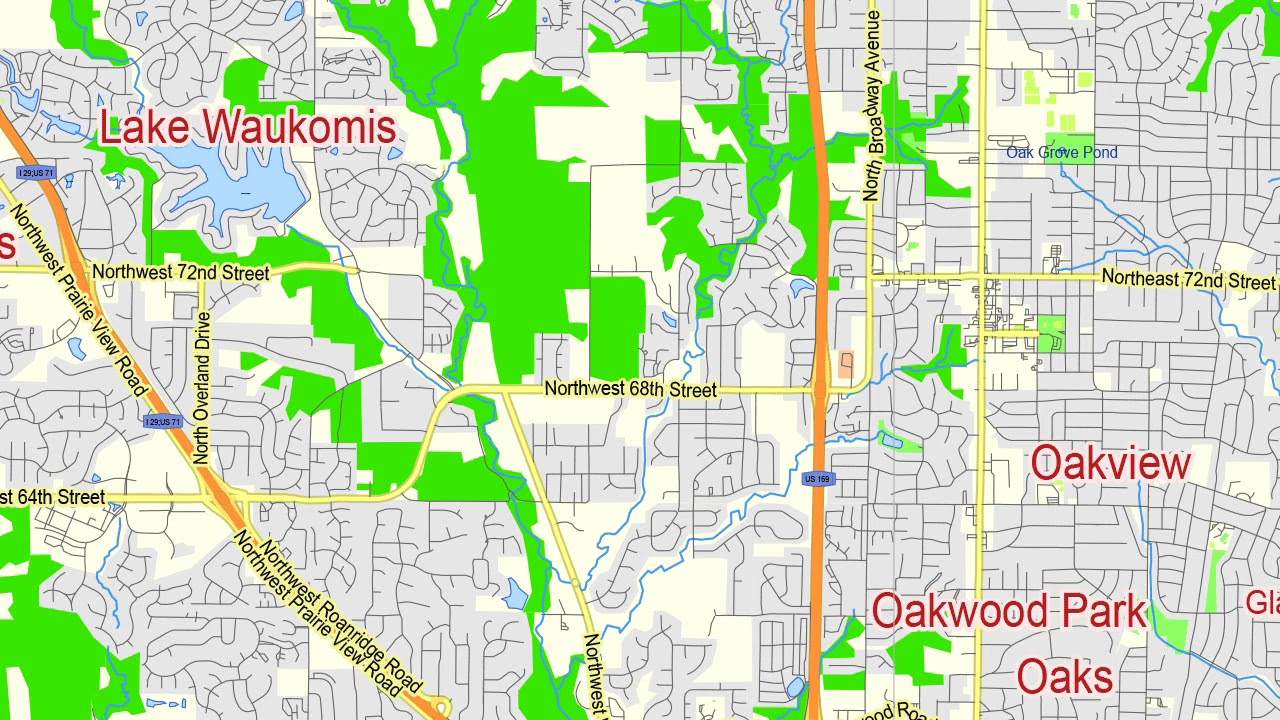 Kansas City Missouri US editable layered PDF Vector Map Version 2