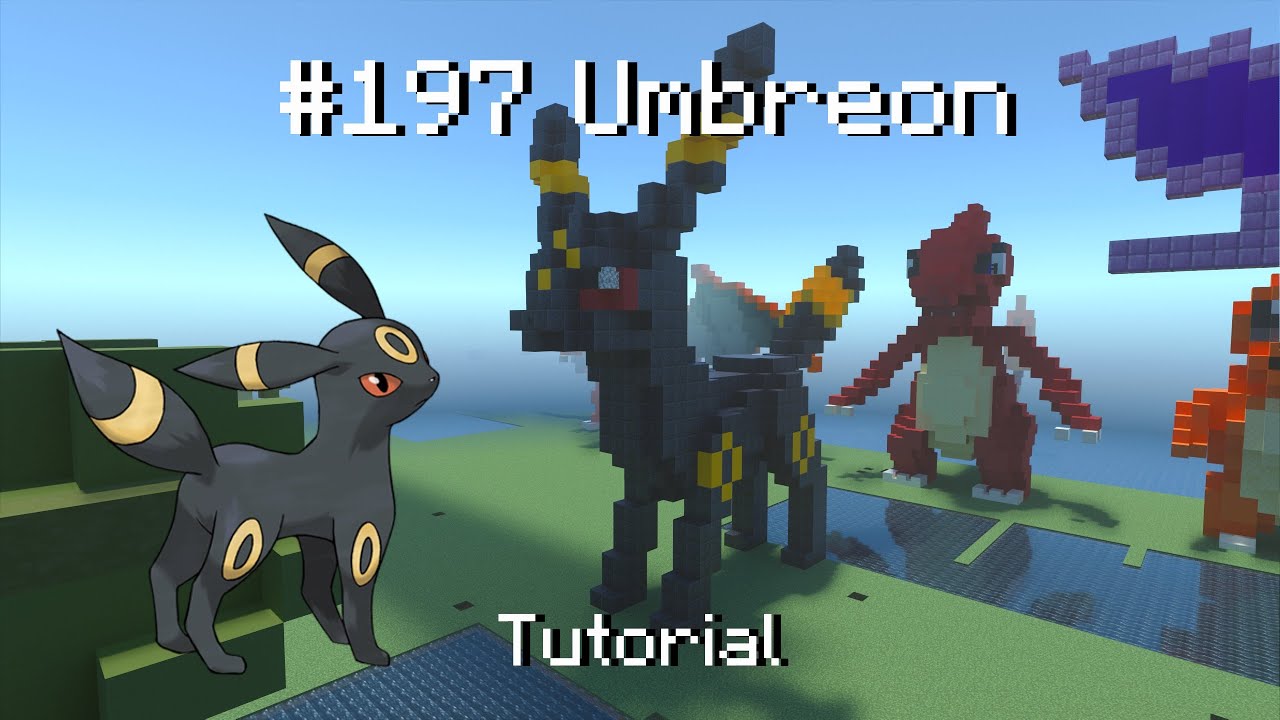 How to build a Pokémon Umbreon statue in Minecraft (Tutorial)