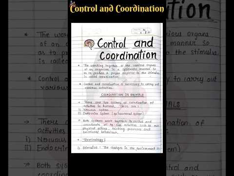 Class 10 Science Biology Chapter 2 Control and Coordination Best Notes ๐ #class10th #cbse #notes