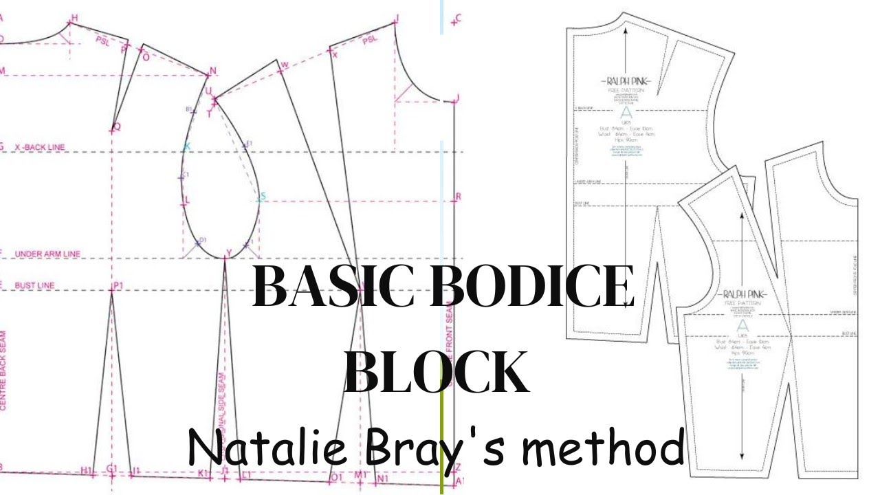 Detailed Tutorial: How to draft a basic bodice block using Natalie Bray's method.