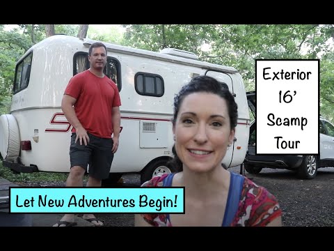 Scamp Tour // Part 2 // Exterior and Systems of Doris the 16 foot Fiberglass light weight RV Camper