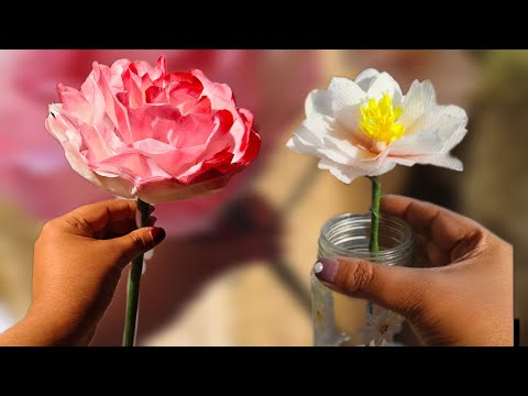 Tissue Paper Flowers | Different types of tissue flowers #craft360 #paperflower