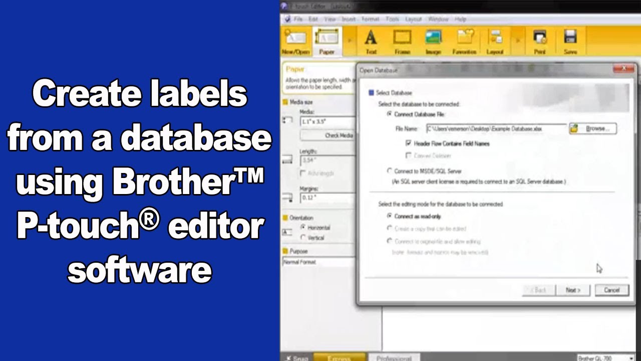 Creating Labels from a Database Using Brother's P-Touch Editor 5