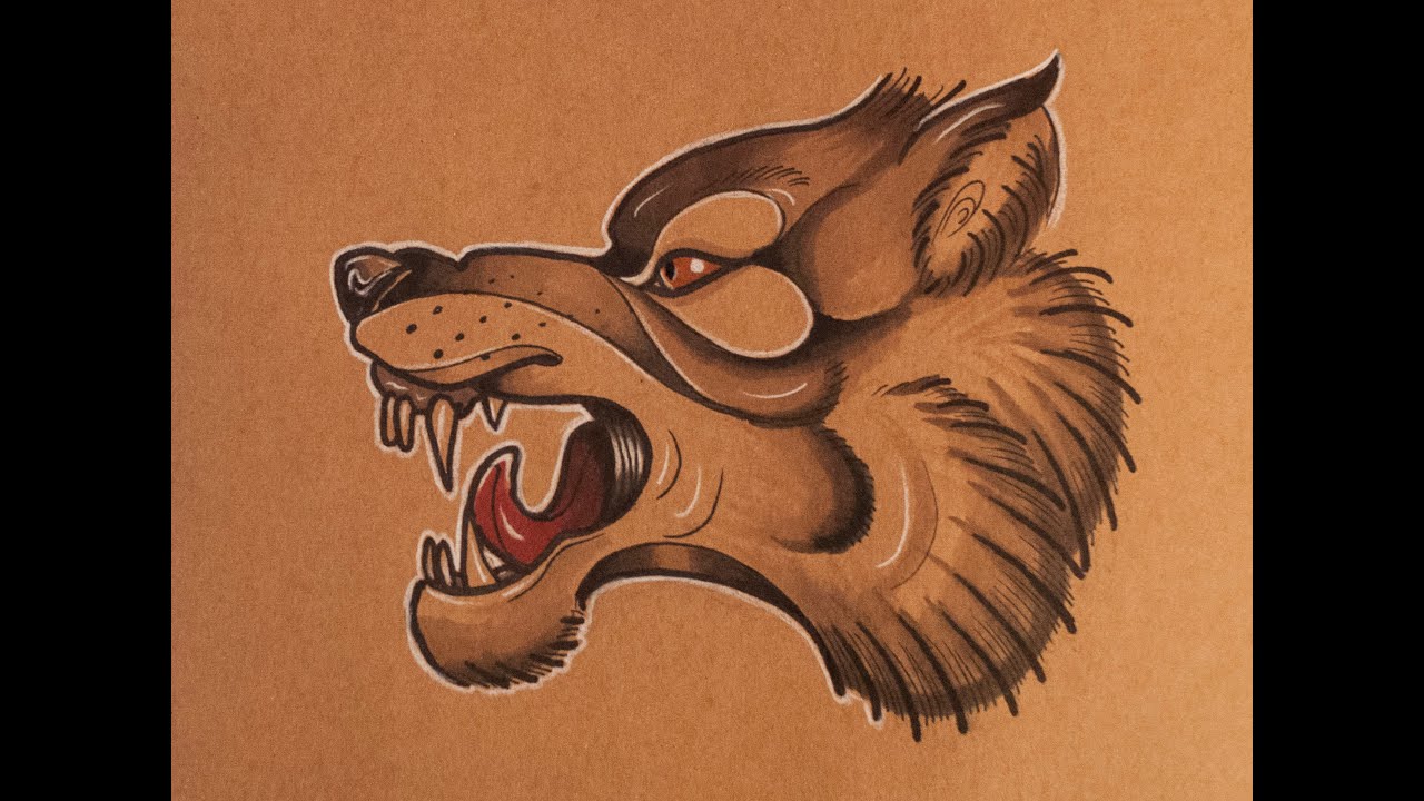 How to Draw a Wolf Side View by thebrokenpuppet