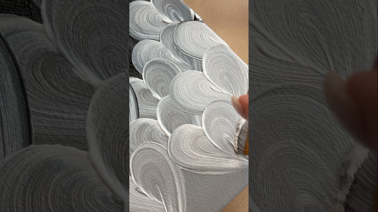 Easy & Therapeutic Art Idea | Yin Yang Abstract with Hearts 🖤🤍
