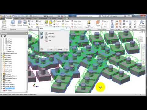 71 AutoDesk Inventor Tutorial: Mirror ;body; feature; planes Video ...