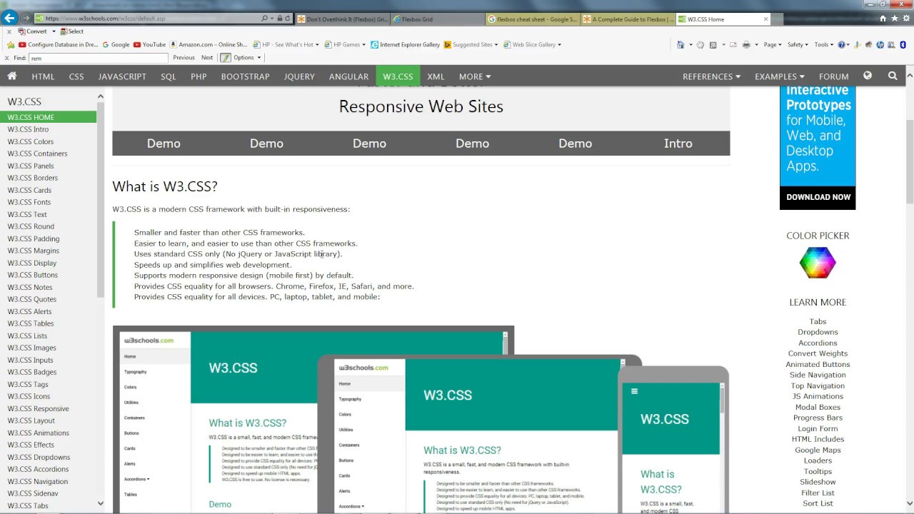W3 CSS REVIEW OF