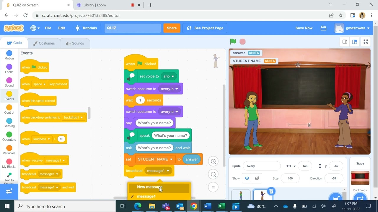 Scratch Programming  - Quiz part 1