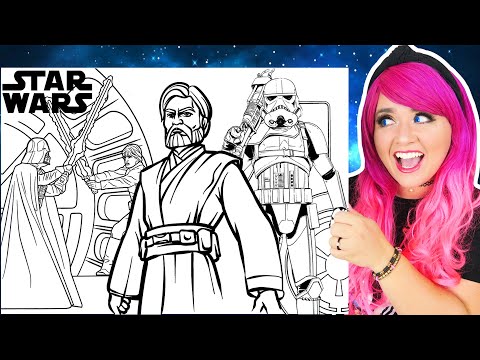 Coloring Star Wars Coloring Pages | Stormtrooper, Obi-Wan Kenobi, Darth Vader & Luke Skywalker