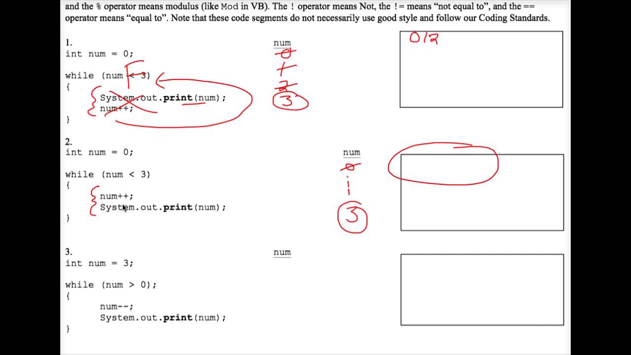 Java While Loop Worksheet #4