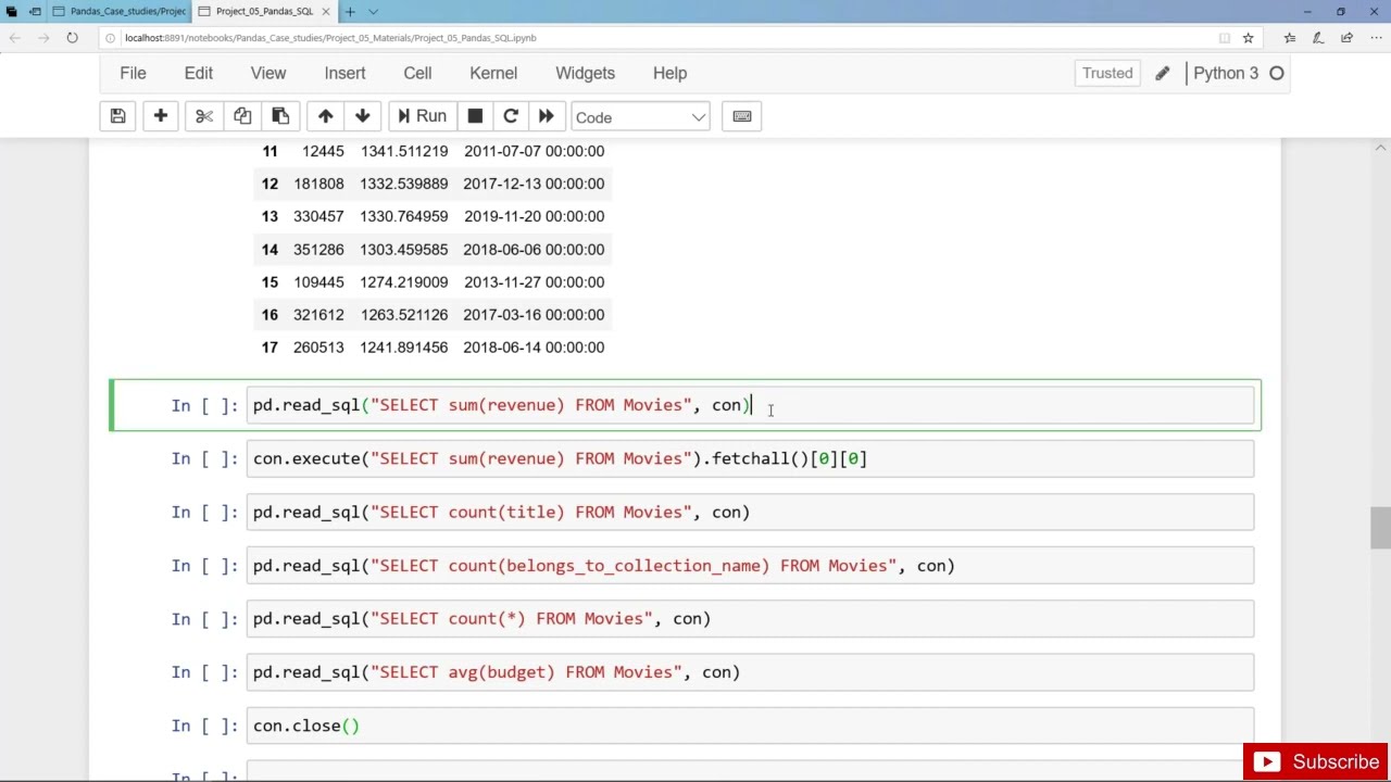 Some more SQL Queries Python Data Science Project || #anaconda #jupyterlab #python