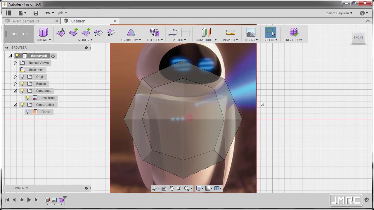Fusion 360 Subdivision Modeling  01 Modeling the head   YouTube