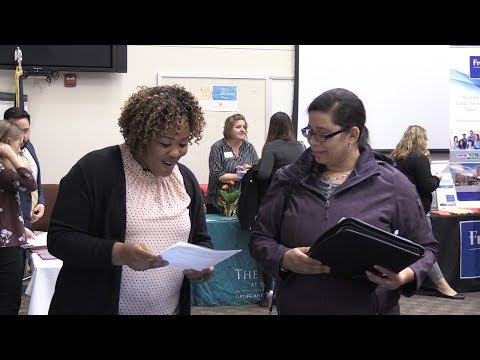 Jobseekers meet with Employers at Healthcare Job Fair