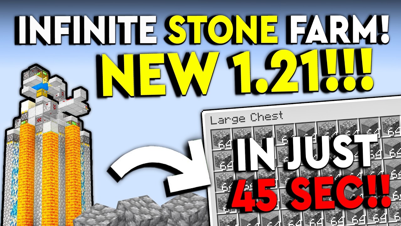 BEST 1.21 OP INFINITE STONE FARM 1 CHEST 45S!!! Minecraft Tutorial ...