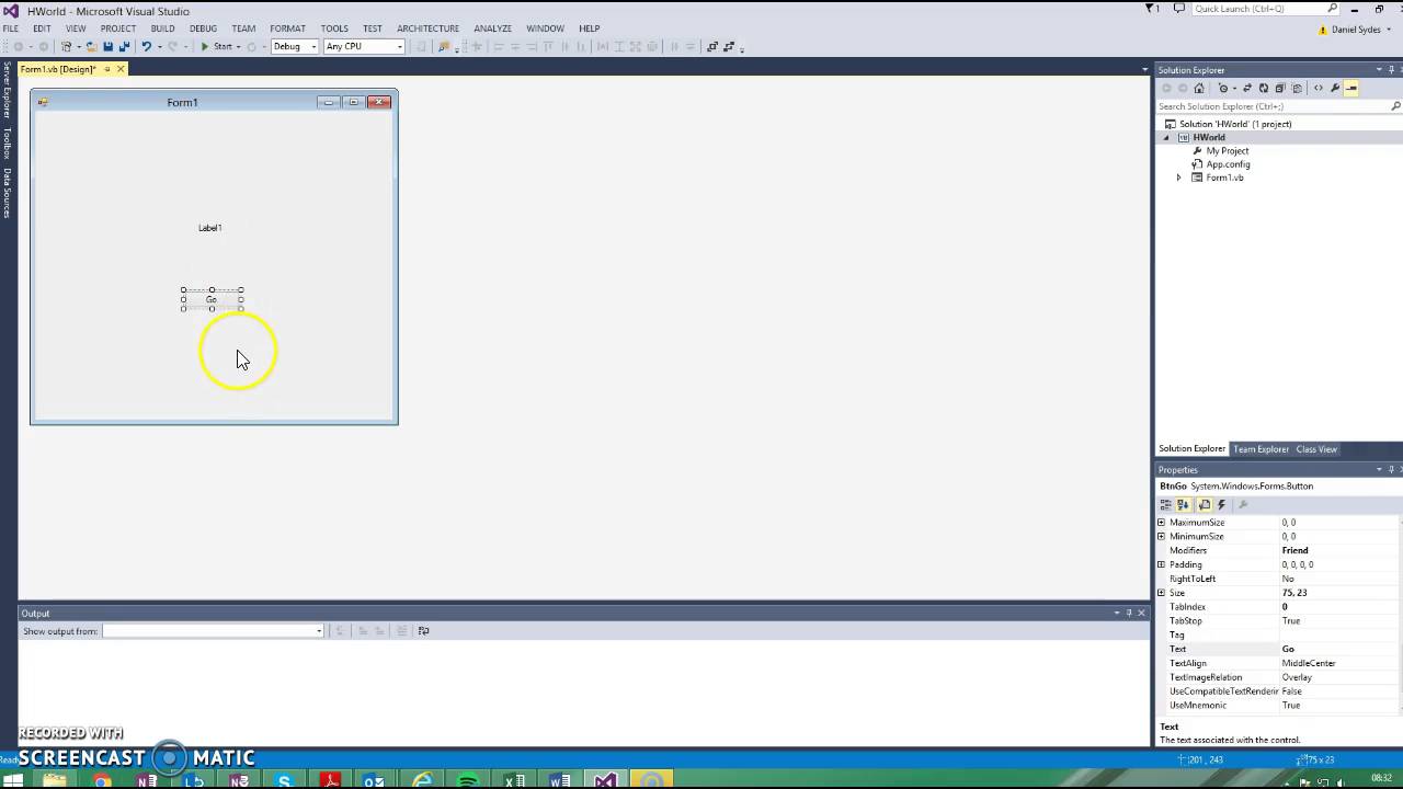Visual Basic Hello World tutorial pt1