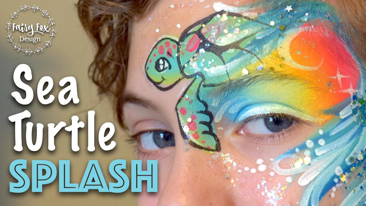 Sea TURTLE Splash - Face Paint Tutorial