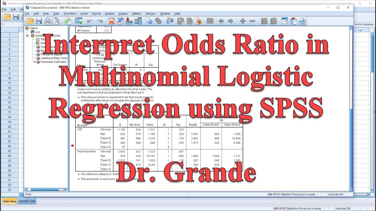 Interpreting Odds Ratio for Multinomial Logistic Regression using SPSS - Nominal and Scale Variables