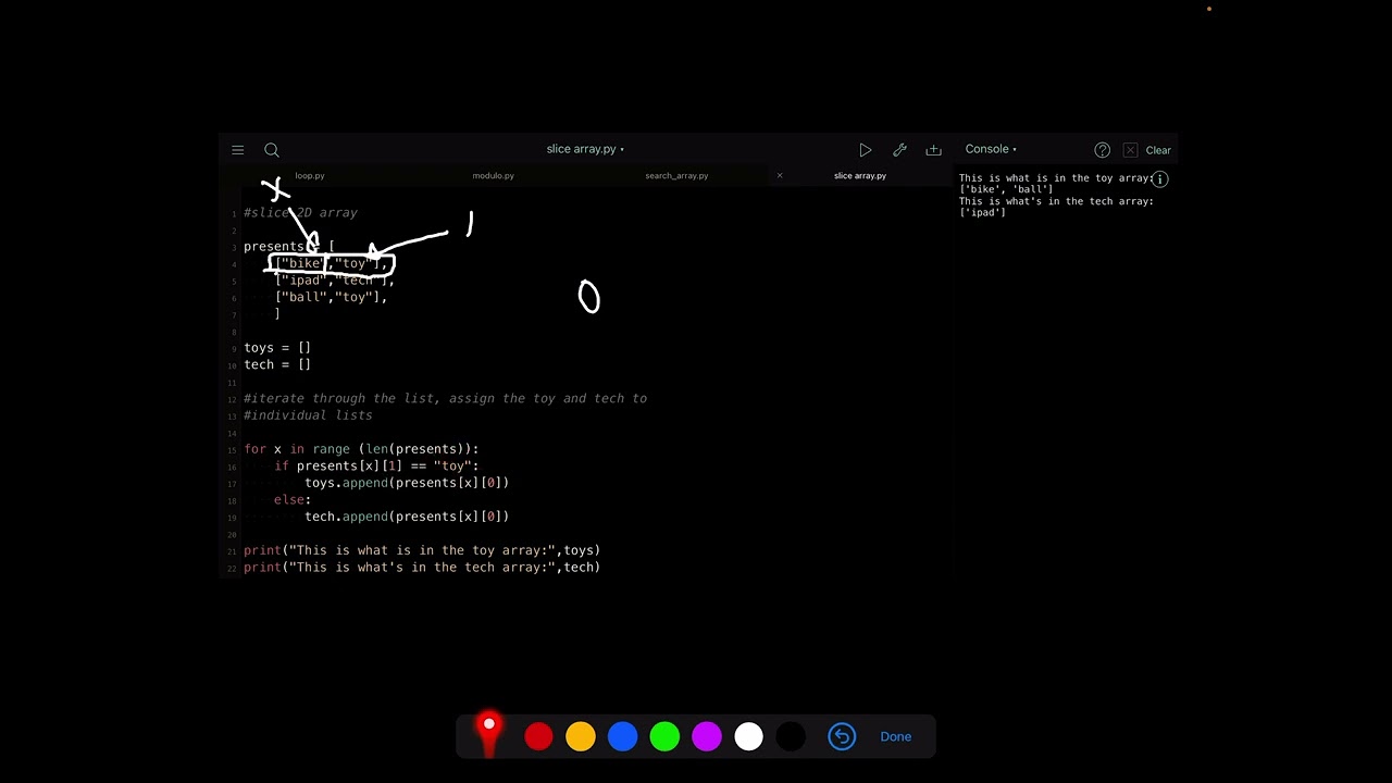 Slice or split 2D array python GCSE Computer Science