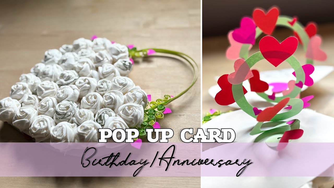 💝Cute Quilling Heart Pop-Up Greeting Card for Birthday & Anniversary | DIY Gift Idea 🎁
