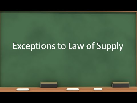 Lecture 7 - Exceptions to law of supply