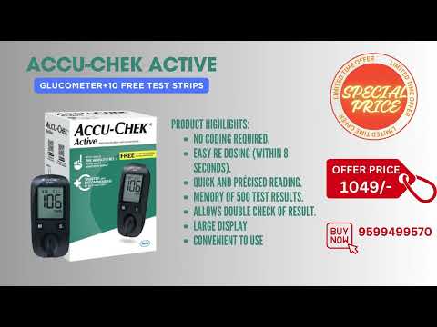 ACCU-CHEK ACTIVE GLUCOMETER AND TEST STRIP AT healkit.in#glucometer #diabete #patient #good #health