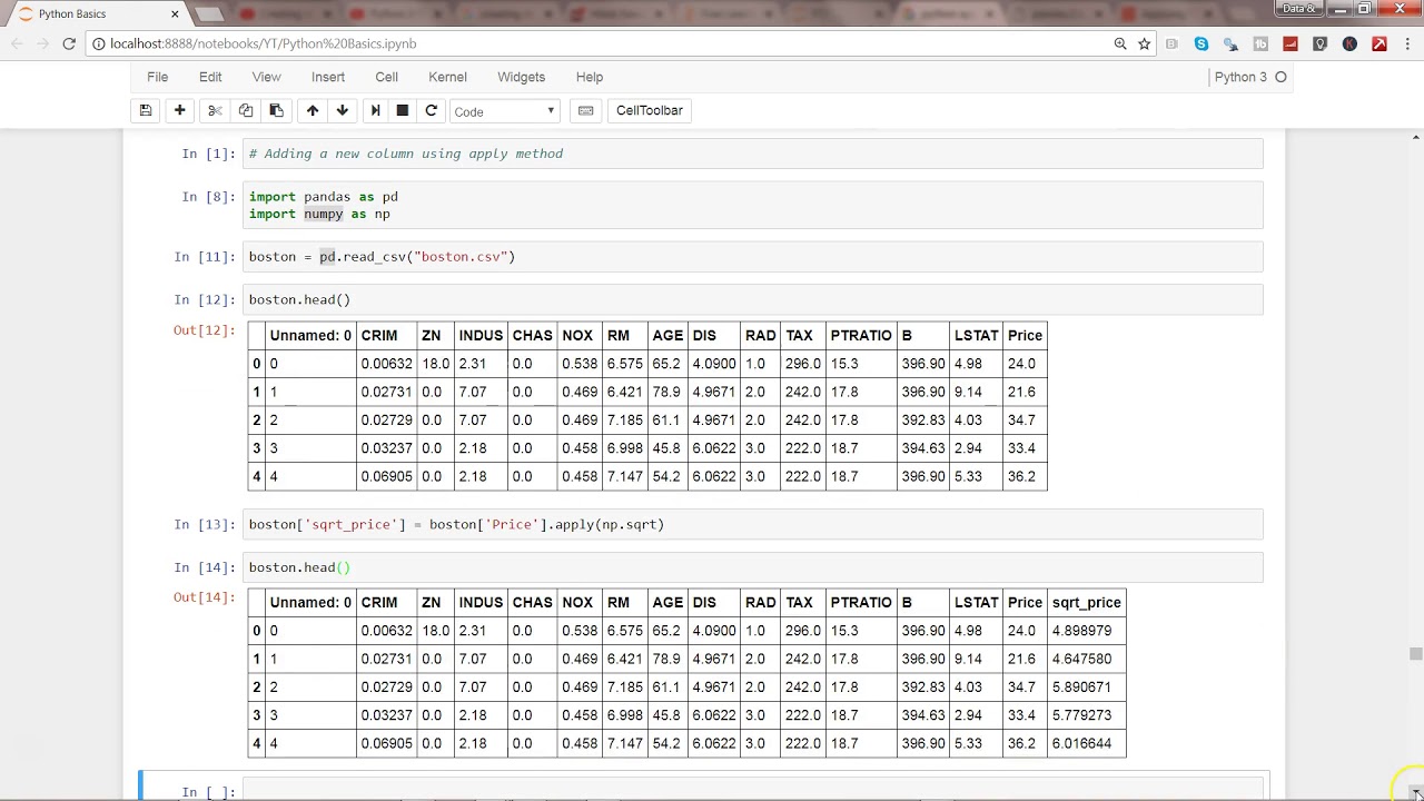 Python 3 Programming Tutorial 14 | Loops | Python Apply Function to create new calculated columns