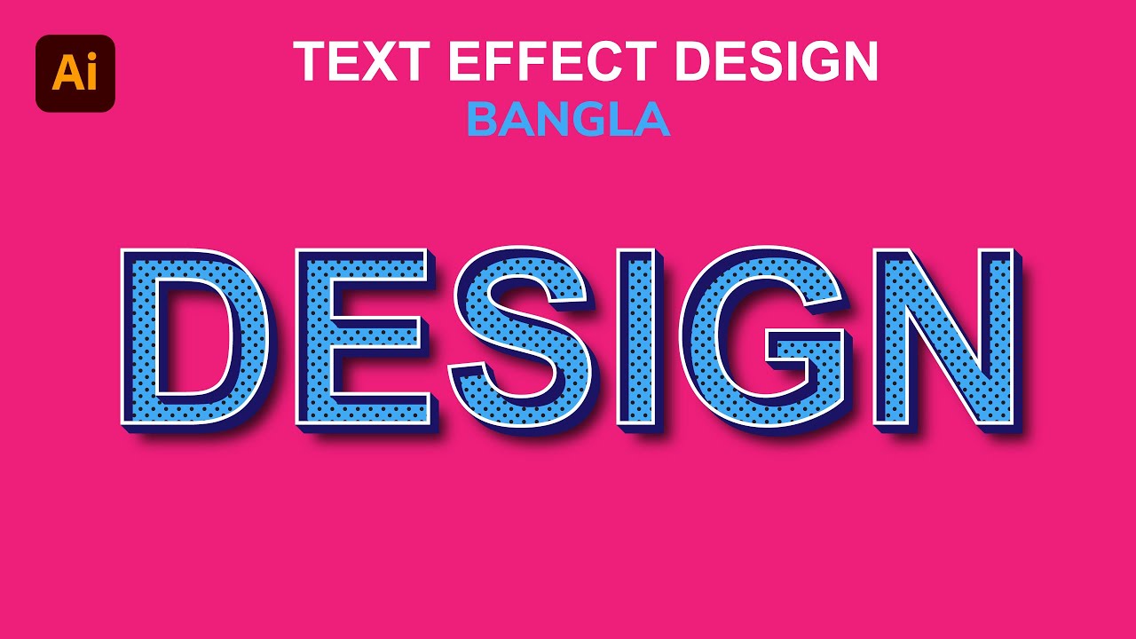 How to Create Modern 3D Editable Text Effect Design in  Illustrator || adobe illustrator free course