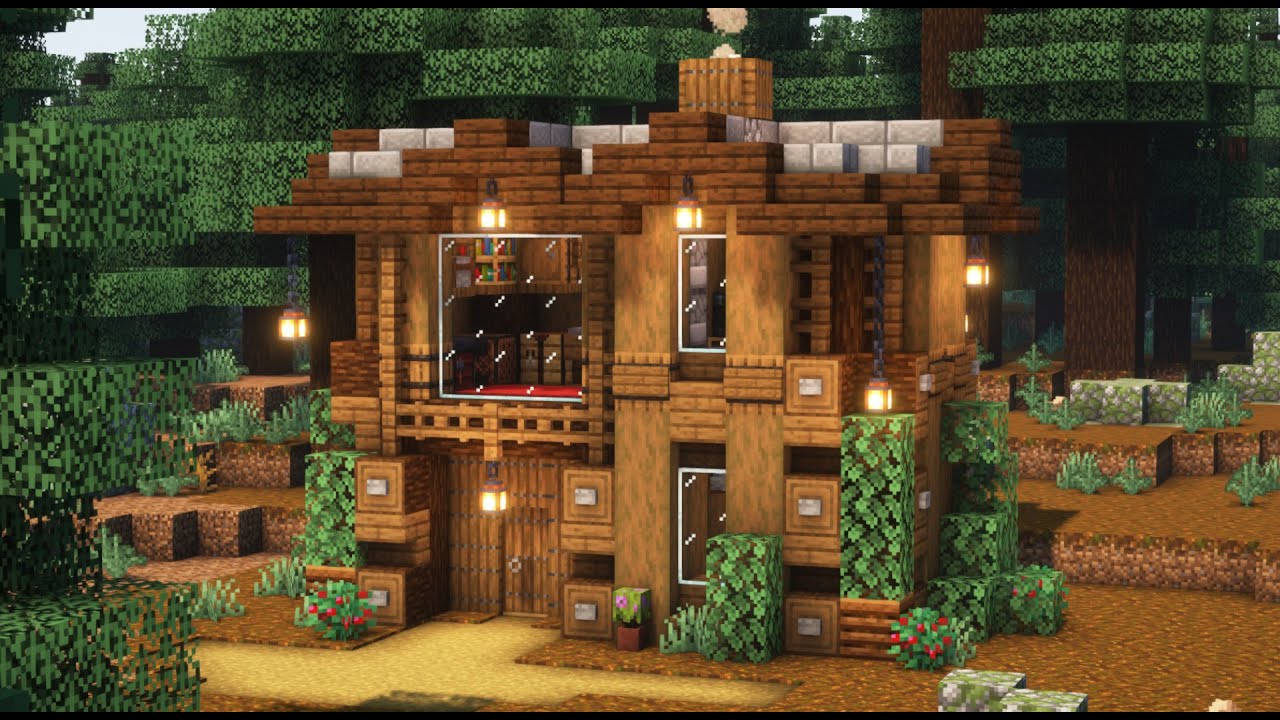 Minecraft | How to Build a Spruce Starter House | Tutorial - Minecraft ...